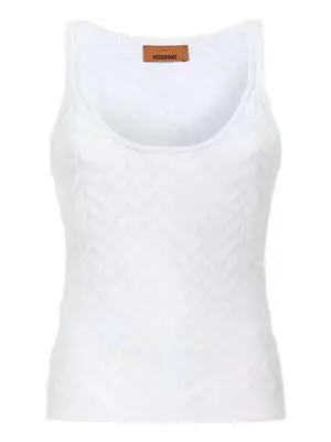 Missoni Chevron Knit Tank Top - White