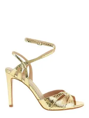 TWINSET Snake-print Sandals - Gold