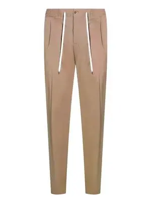 PT TORINO Drawstring Pleat Trousers - Neutrals