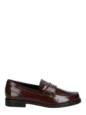 Clarks Panelled Penny Loafers - Red