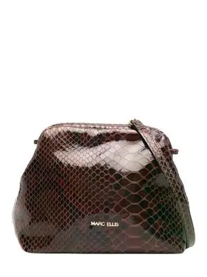 MARC ELLIS Snake-effect Clutch - Brown