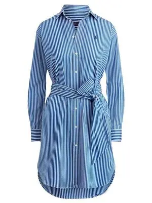 Polo Ralph Lauren Striped Midi Shirtdress - Blue