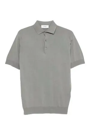 LARDINI Short-sleeve Knitted Polo Shirt - Grey
