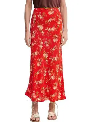 NEVER FULLY DRESSED Floral Long Skirt - Red