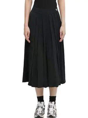 Fred Perry Logo-embroidered Midi Skirt - Black