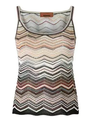 Missoni Chevron Sequin Tank Top - Neutrals