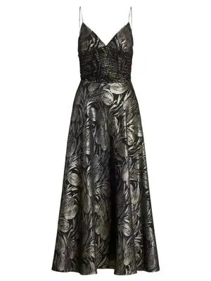 Ralph Lauren Henri Floral V-neck Midi Dress - Black
