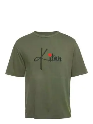 Kiton Crew-neck Embroidered-logo T-shirt - Green