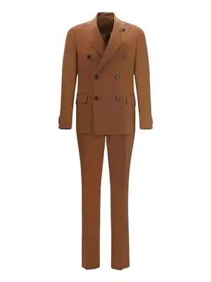 LARDINI Iconic Double-breasted Suit - Brown