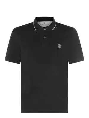 Brunello Cucinelli Logo Polo Shirt - Black