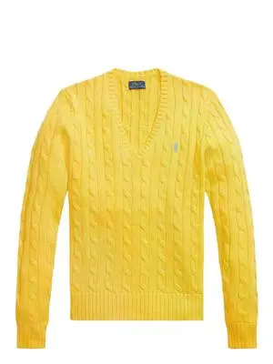Polo Ralph Lauren Cable-knit V-neck Sweater - Yellow