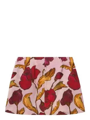 La DoubleJ Floral Print Mini Skirt - Pink