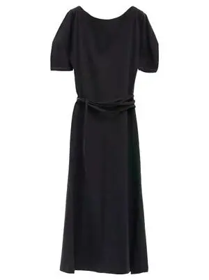 LEMAIRE Off-Shoulder Tie-Waist Midi Dress