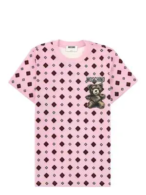 Moschino Teddy-motif Geometric T-shirt - Pink