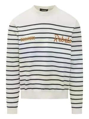 Dsquared2 Striped Knit Sweater - White