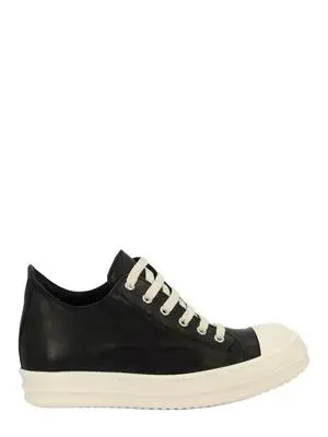 Rick Owens Leather Sneakers - Black