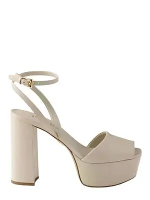 Prada Leather Platform Sandals - Neutrals