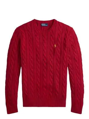 Polo Ralph Lauren Cable-knit Crew-neck Sweater - Red
