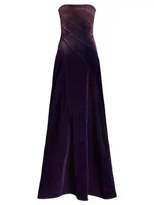 Ralph Lauren Diagonal-seam Strapless Maxi Dress - Purple