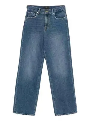 7 For All Mankind Five-pocket Straight Leg Jeans - Blue