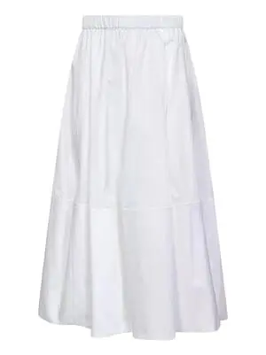 Co Elasticated Gathered Midi Skirt - White
