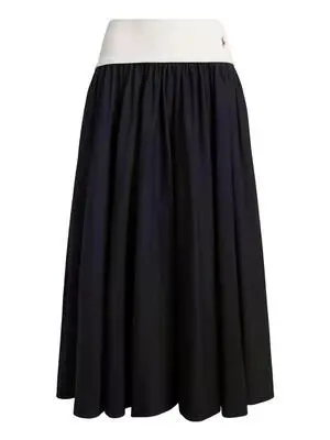 Polo Ralph Lauren Contrast-waistband Maxi Skirt - Blue