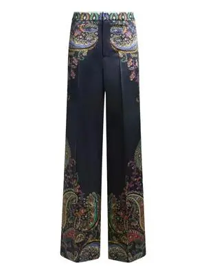 Etro Wide-leg Printed Trousers - Blue