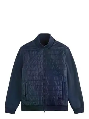 FAY Quilted Zip-up Bomber Jacket - Blue