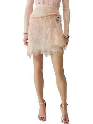 Liu Jo Lace Mini Skirt - Neutrals