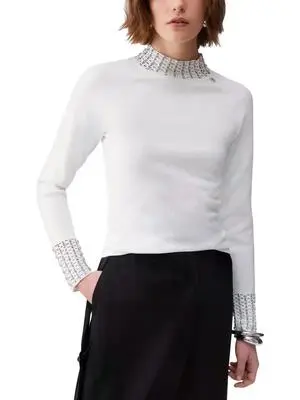 Liu Jo Jewel-embellished Cut-out Sweater - White