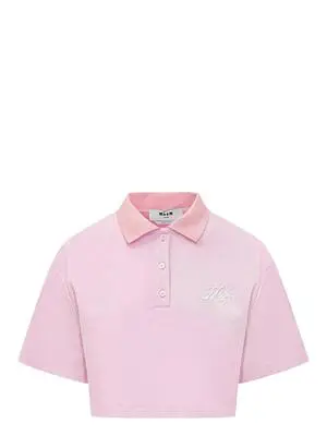 MSGM Collared Polo Top - Pink