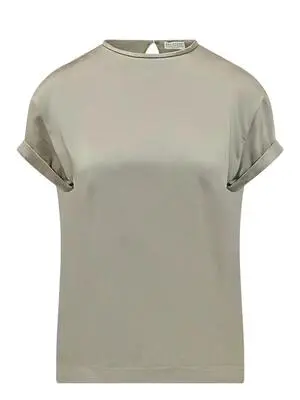 Brunello Cucinelli Rolled-sleeve T-shirt - Neutrals