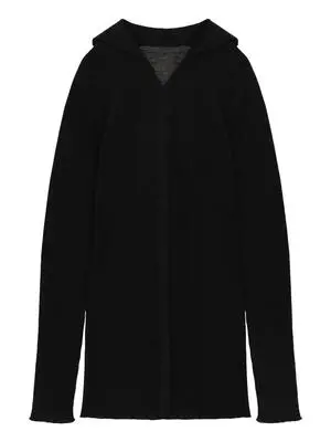 Rick Owens Ribbed V-neck Sweater - Black