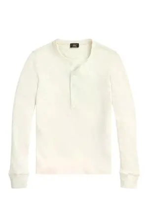 Ralph Lauren Long-sleeved Waffle Knit T-shirt - White