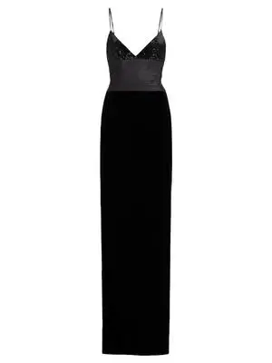 Ralph Lauren Sequin V-neck Maxi Dress - Black