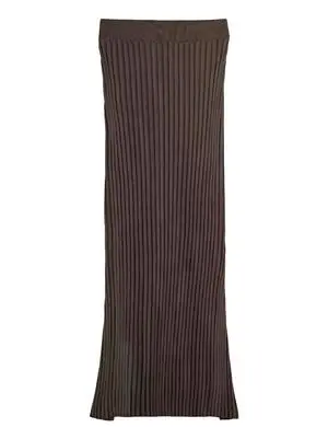 TOD'S Ribbed Knit Midi Skirt - Brown