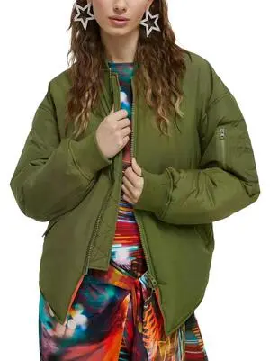 Moschino Quilted Bomber Jacket - Green