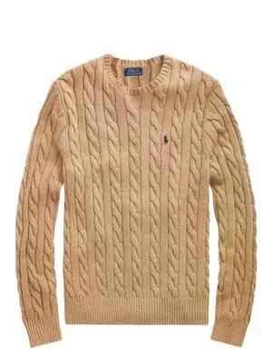 Polo Ralph Lauren Cable-knit Logo-embroidered Sweater - Neutrals