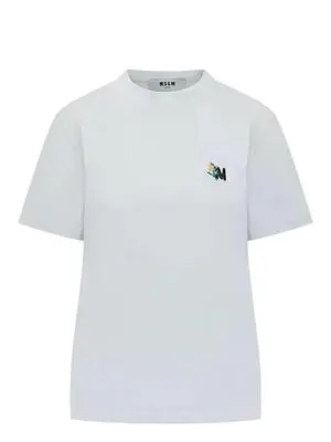 MSGM Graphic Print Crewneck T-shirt - White