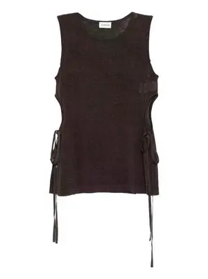 P.a.r.o.s.h Side-ties Knitted Vest - Brown