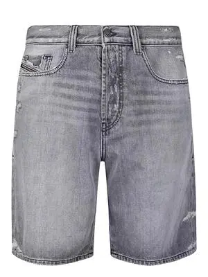 DIESEL Distressed Denim Shorts - Grey