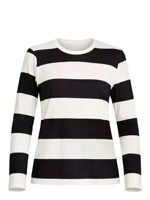 CYNTHIA ROWLEY Striped Long-Sleeve Top