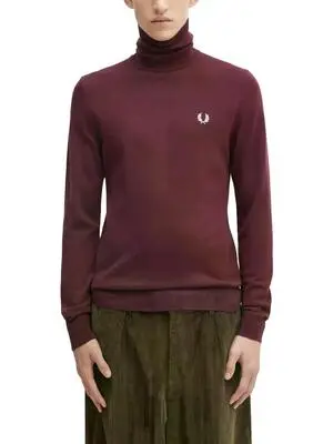 Fred Perry Logo-embroidered Turtleneck Sweater - Red