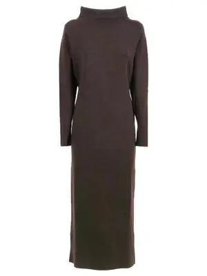 P.a.r.o.s.h Turtleneck Midi Dress - Brown