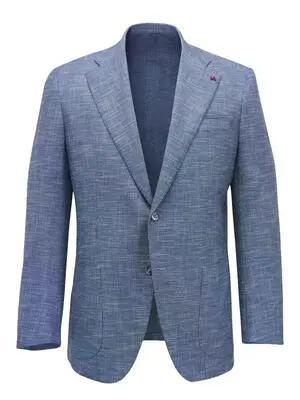 Isaia Textured Patch-pocket Blazer - Blue