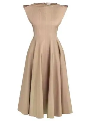 TOD'S A-line Midi Dress - Neutrals