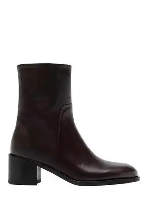 BUTTERO® Zipped Ankle Boots - Brown