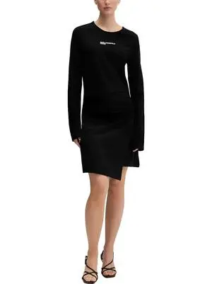 Karl Lagerfeld Long-sleeve Draped Mini Dress - Black