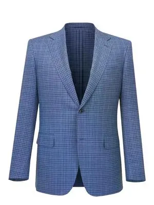 Canali Checkered Button Jacket - Blue