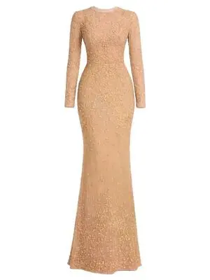 Elie Saab Bead-embellished Maxi Dress - Neutrals
